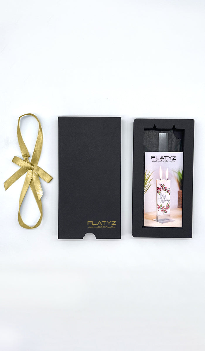 Deluxe Candle Gift Box with Classic Golden Ribbon Tie | Flatyz Candles ...