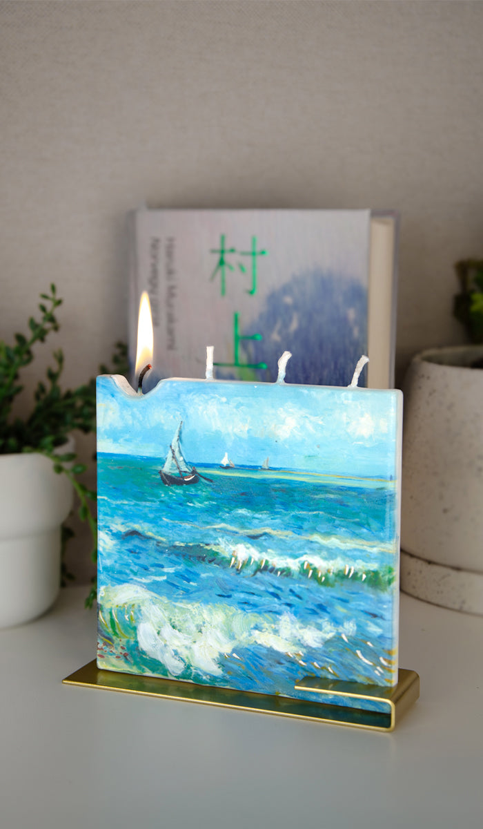 Vincent van Gogh - Seascape at Saintes-Maries, 4-Wick Hand-Painted ...