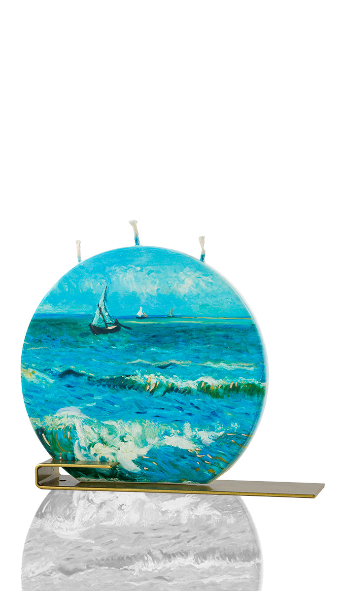 Vincent van Gogh - Seascape at Saintes-Maries, 3-Wick Hand-Painted ...